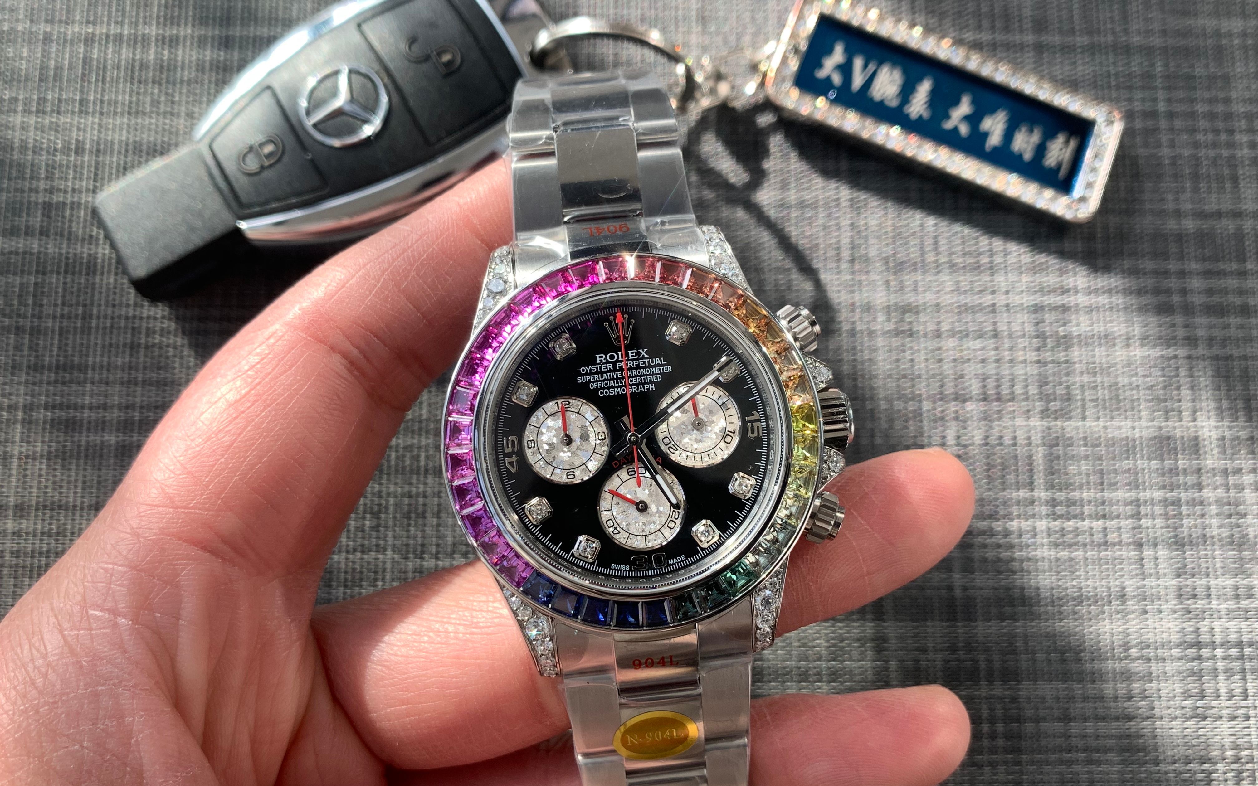 大v腕表 劳力士迪通拿调时间方式和计时功能展示!钢壳彩虹迪!迪通拿...