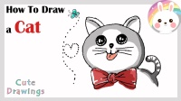 小猫怎么画简单又可爱 怎么画漂亮的萌猫并上色