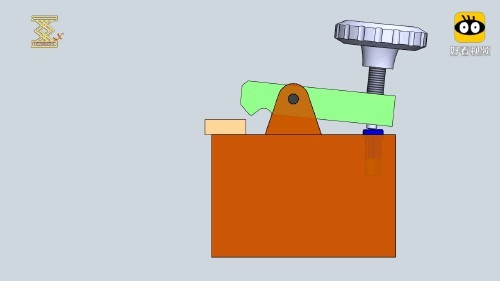 杠杆式螺杆驱动夹紧结构,看看设计原理动画
