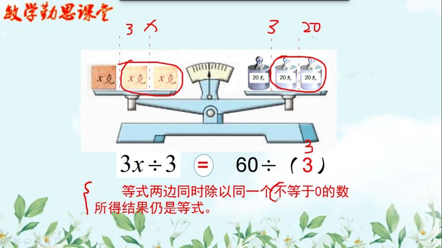 五年级——等式的性质2