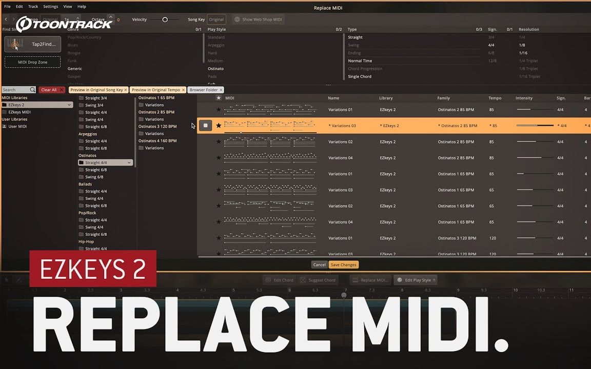 EZkeys 2:MIDI 替换