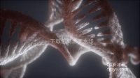 视频素材-特写DNA链双螺旋结构循环动画