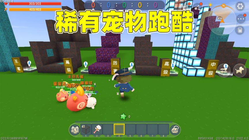 迷你世界:稀有宠物段位跑酷!免费领养宠物,终点还有七彩雀