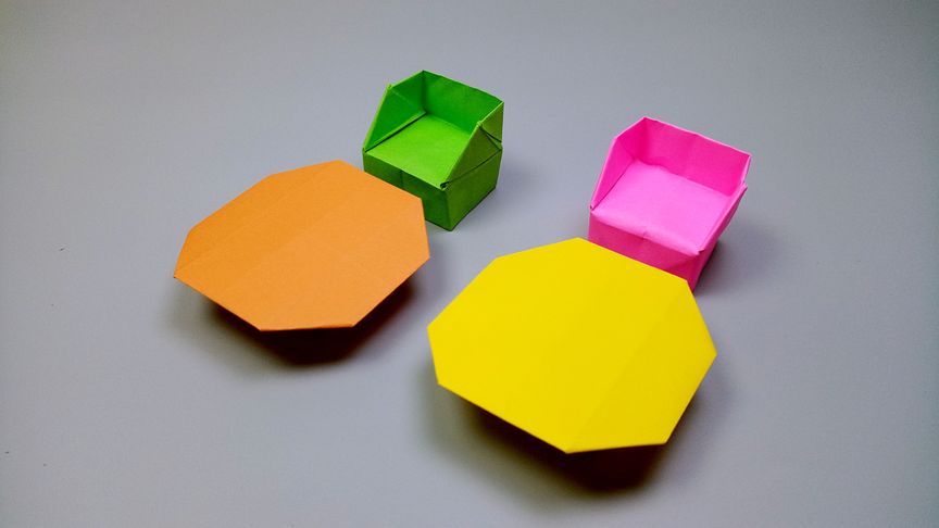 迷你家具小方桌折纸,步骤简单易学,diy手工视频教程