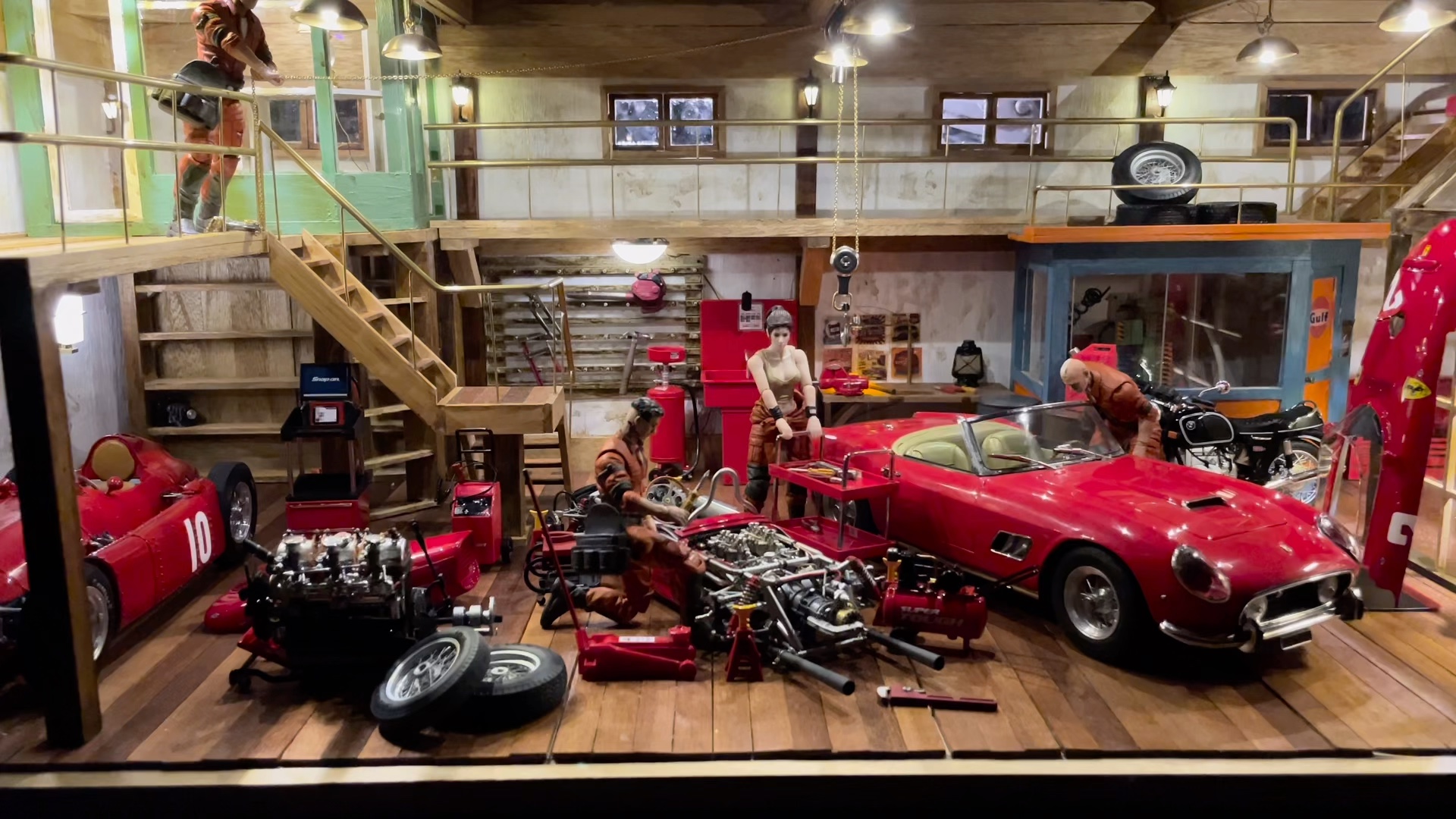 1/18汽车模型维修间场景(cmc,exoto场景制作)