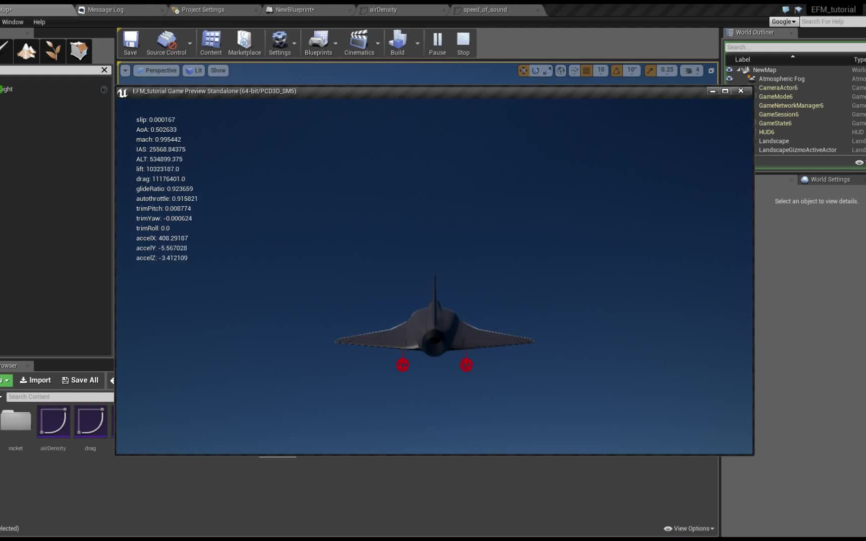 UE4 | EasyFlightModel教程-Part8 (世界设置、超音速飞行)
