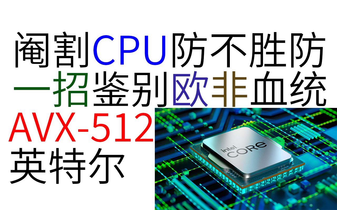 工作党必看!一眼英特尔,鉴定12代CPU是否支持AVX-512【Mizuiro-...