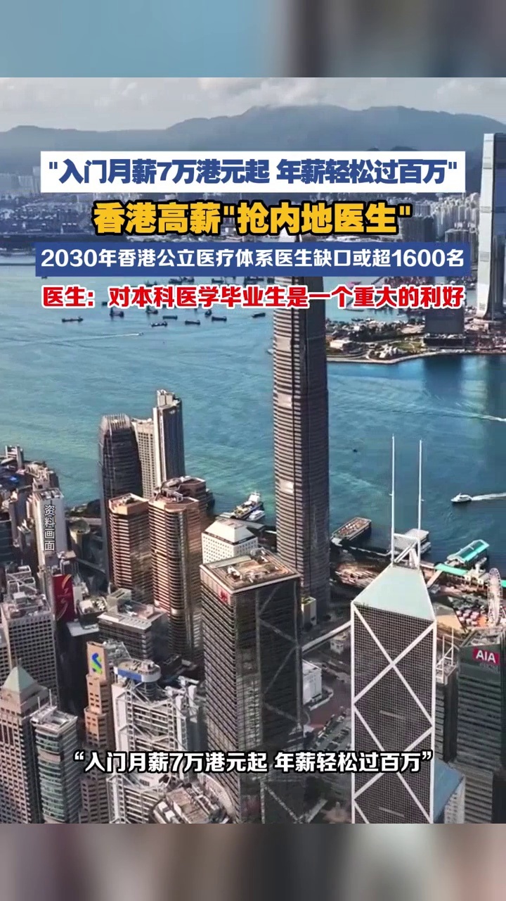 香港高薪"抢医生":入门月薪7万港元起,年薪轻松过百万