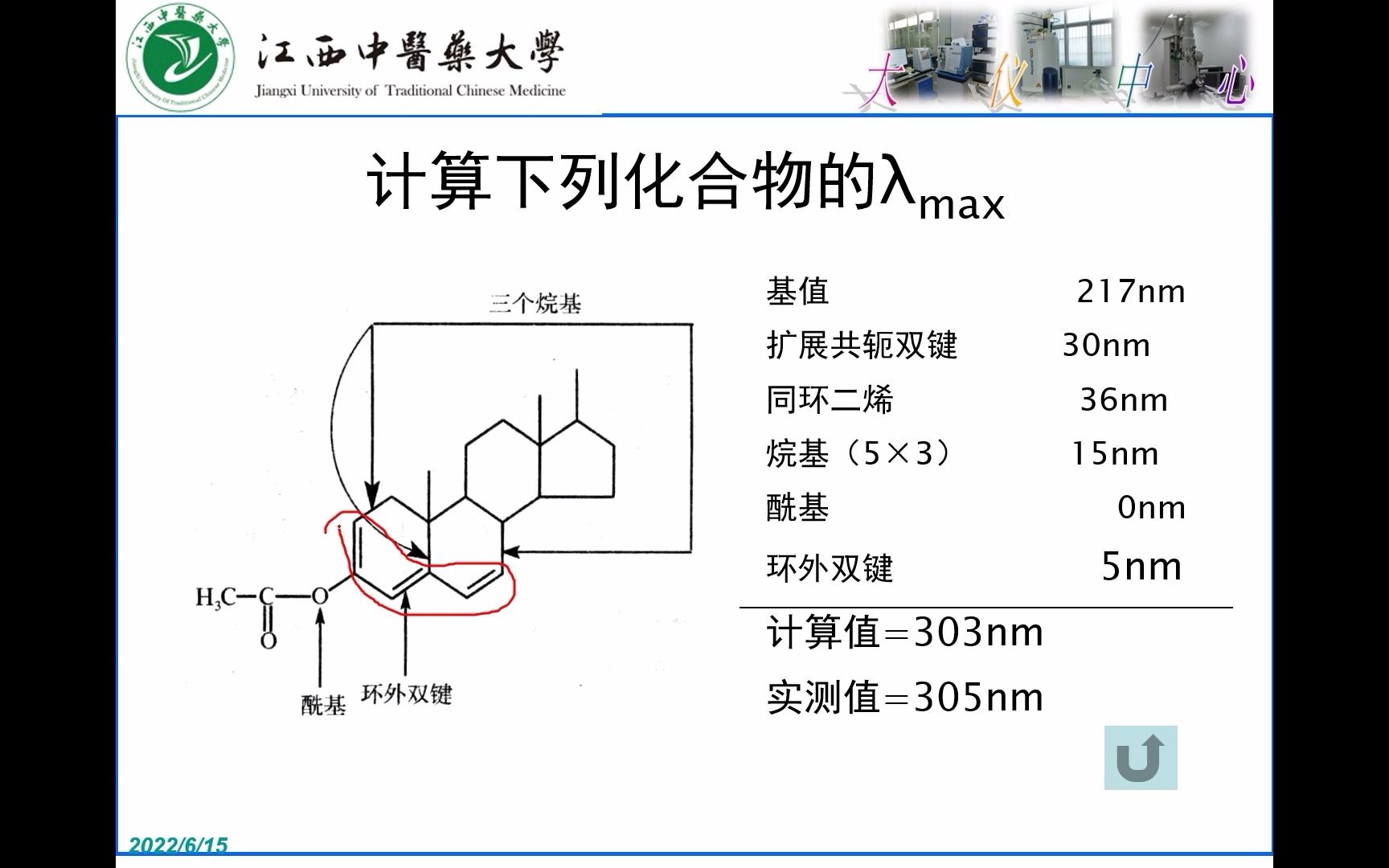 在线答疑,紫外光谱最大吸收波长经验公式的计算,数烷基或环残基的方法