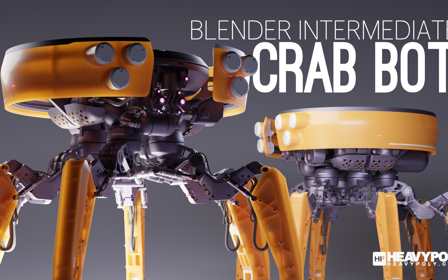 Blender教程机器人科幻机甲模型硬表面建模渲染英文视频教程 [机翻...