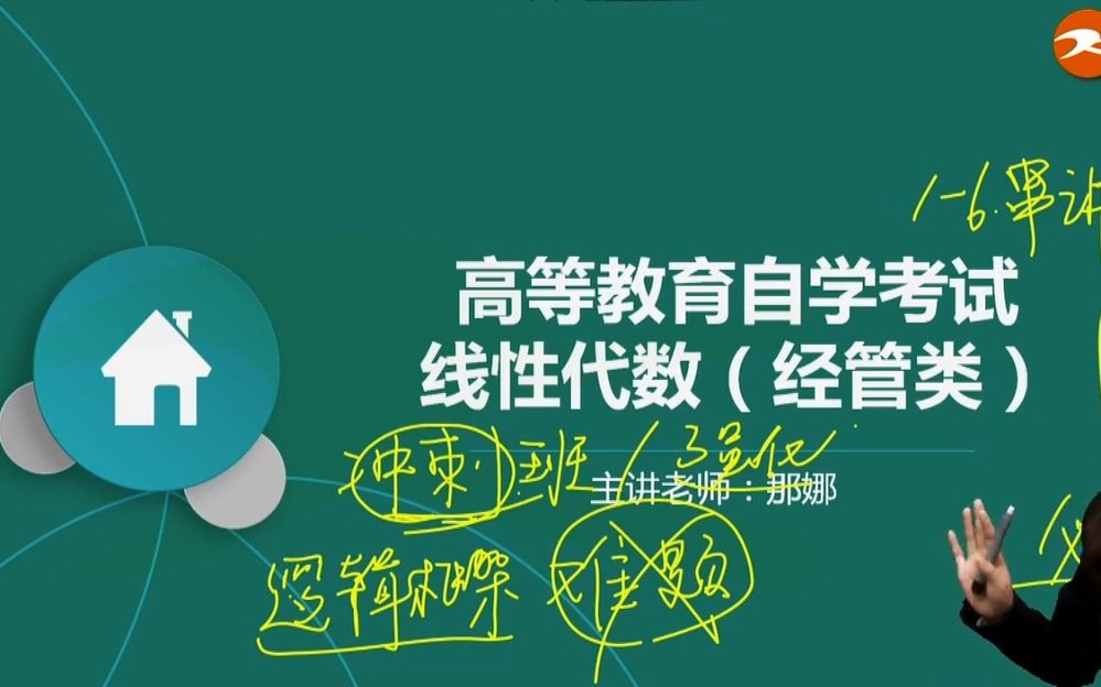 自考课程 代码04184 线性代数(经管类)串讲课程