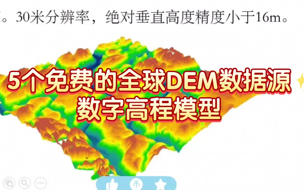 5个免费的全球DEM数据源_数字高程模型!三连评论区留言,获取全国分...