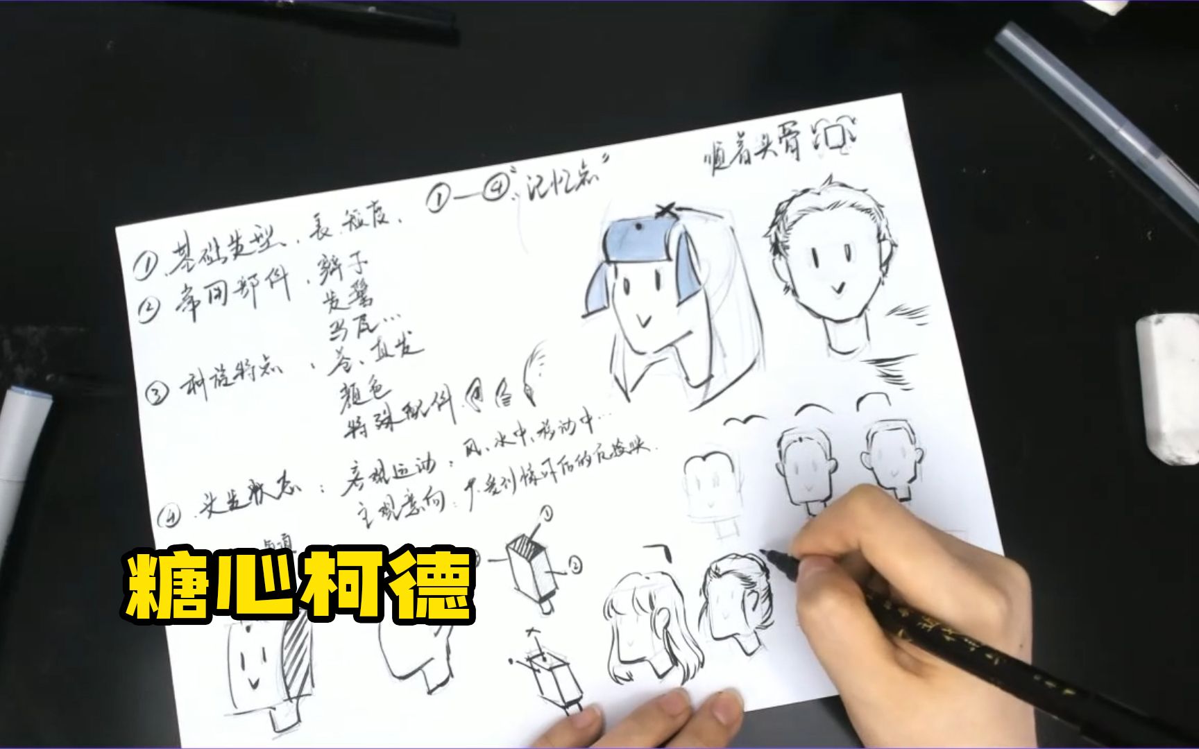 60秒手绘小技巧之“发型基础”【动画考研·一天一个得分点】