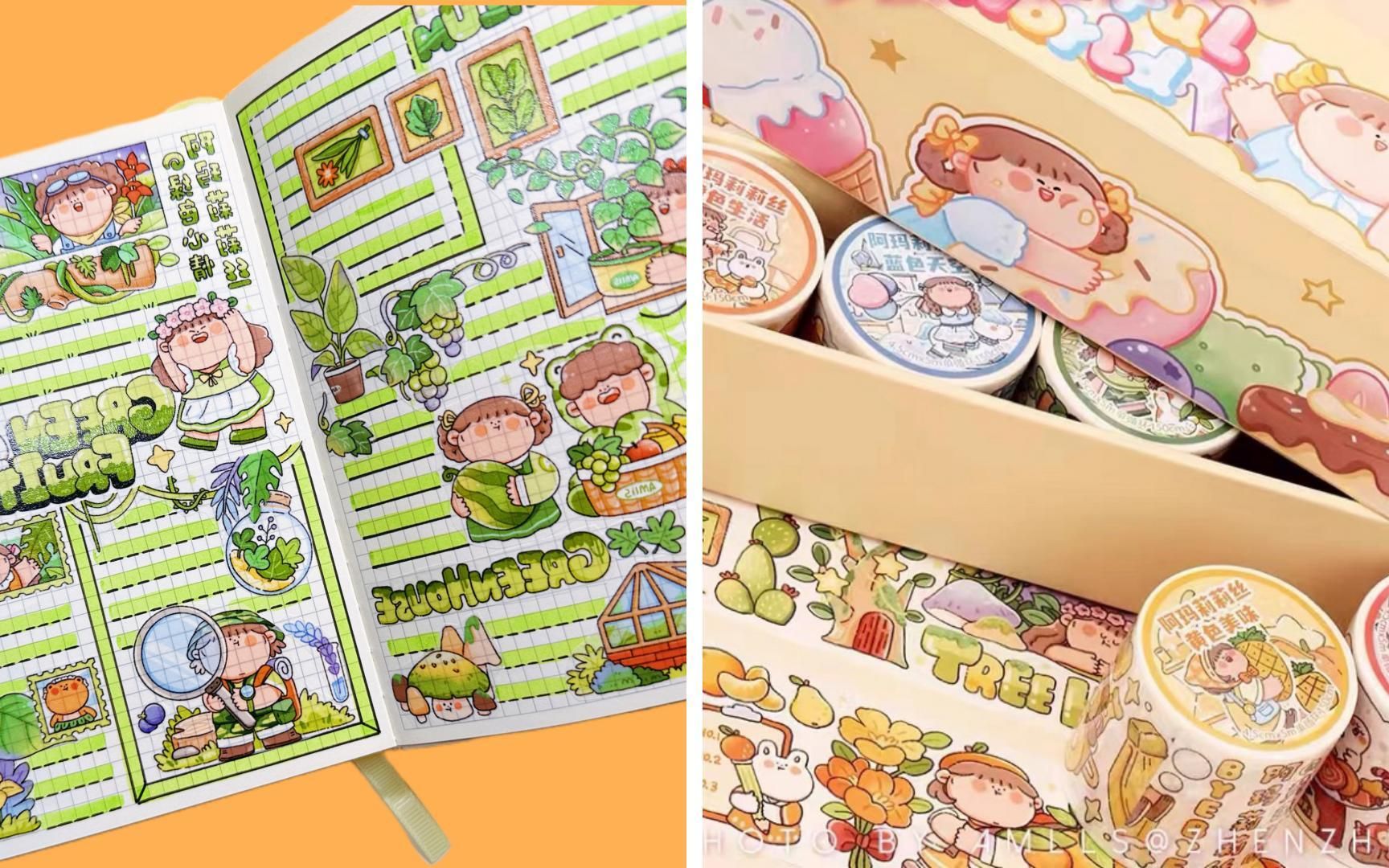 手帐 阿玛莉莉丝 多巴胺贴纸日记 手帐拼贴排版 声控 白噪音 沉浸式