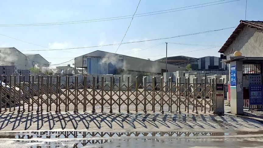 湖北麻城嘉盛石业电动伸缩门安装实例