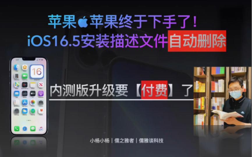 苹果终于下手了!ios16.5安装描述文件会立即自动删除消失