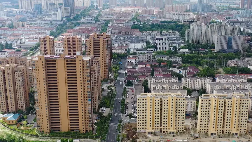 航拍江苏太仓,距离上海最近的城市之一,经济发达