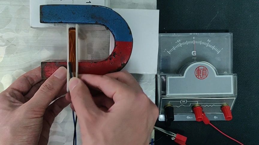 发电机原理:电磁感应。切割磁感线