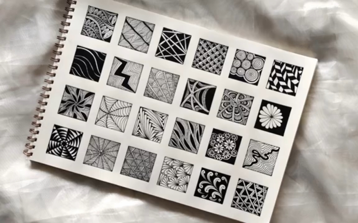 24种控笔训练|基础图案|曼陀罗|禅绕画|新手简单涂鸦|线条