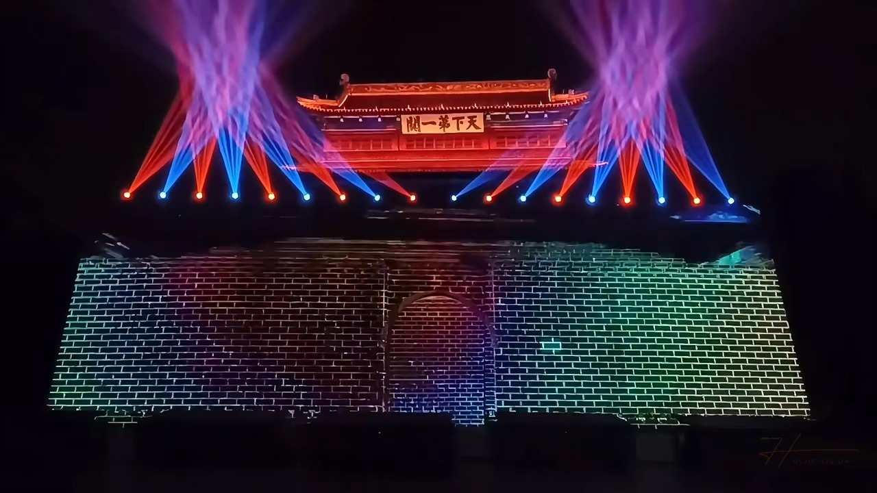 城市历史变迁裸眼3D动画记录 文旅投影成为城市记忆窗口建筑光影秀...