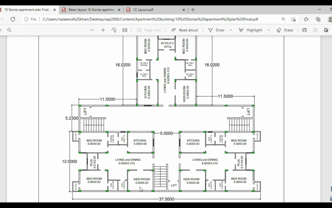 SAP2000第12讲模型4(第1部分:公寓建模)