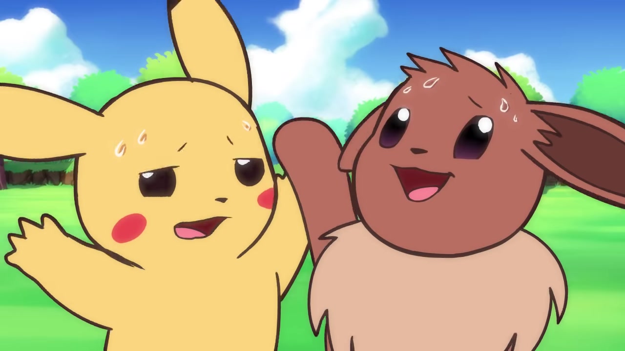 口袋妖怪 皮卡丘与伊布 这是一个温馨快乐的视频