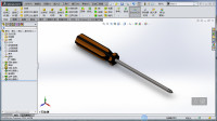 SolidWorks实例绘制,十字螺丝刀模型,用边界切除命令切出十字