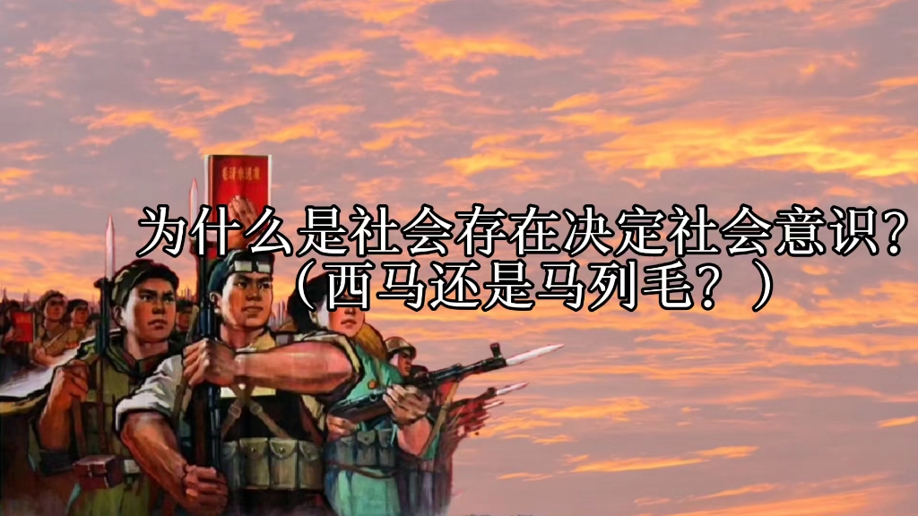 [戏马 戏马]为什么不是社会意识决定社会存在?(西马还是马列毛?)