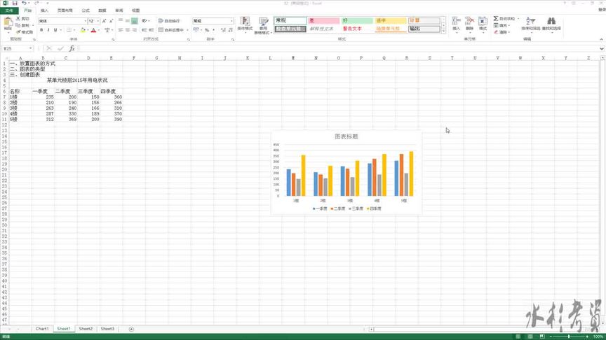 Excel调整图表的位置及大小