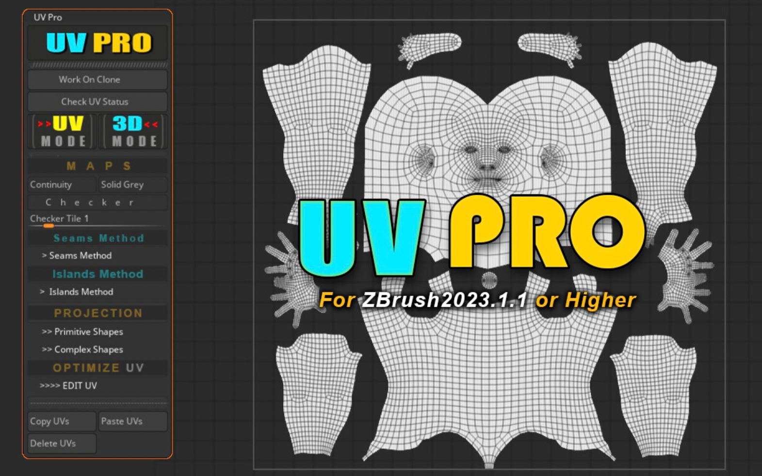 ZBrush 2023 ! UV插件!UV-Pro!
