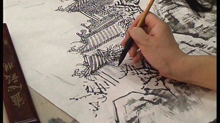 中国国画名家 界画创作代表人物高福海讲解山水画技法完整版 春3