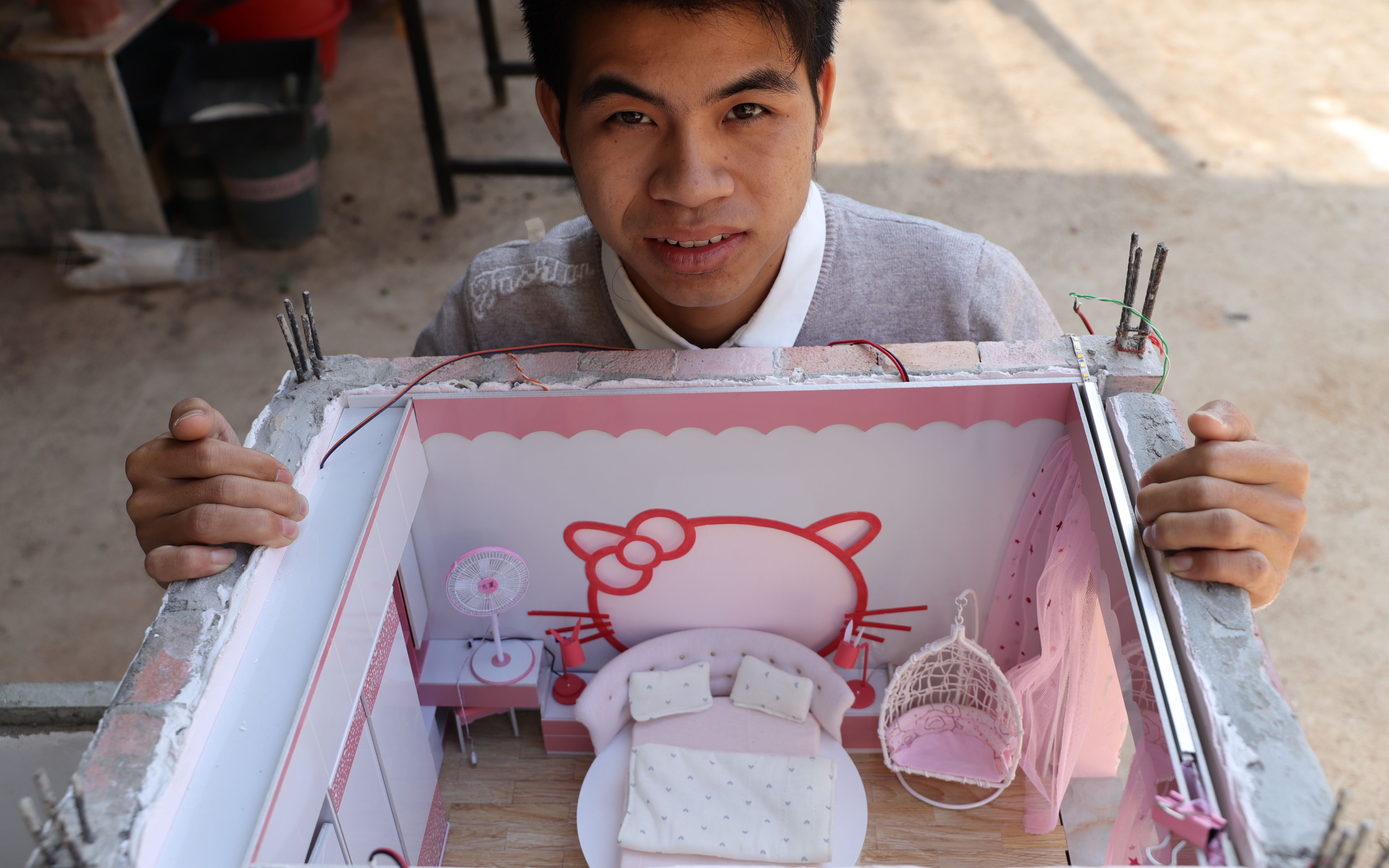 【微缩别墅】自制电动窗帘,带遥控那种!