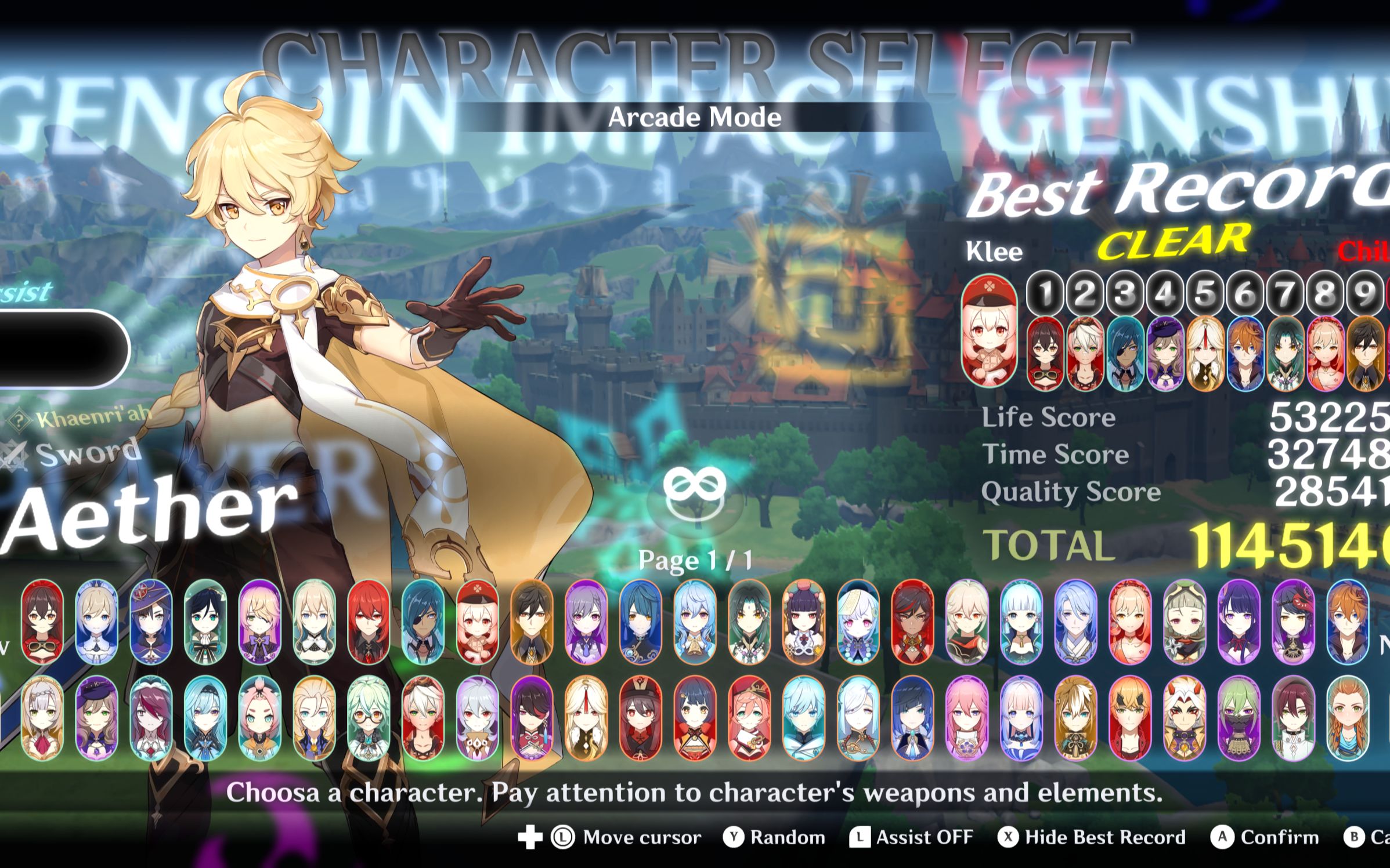 当《原神》是一款格斗游戏…(选人界面