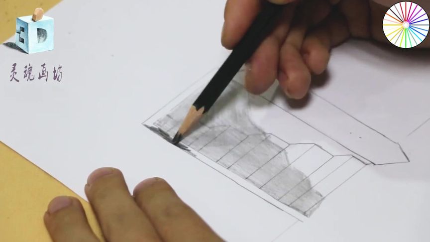 DIY绘制3D立体门,真的非常的逼真,佩服佩服!