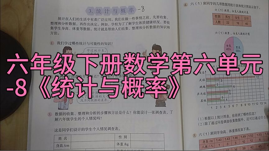 六年级下册数学第六单元第八课时《统计与概率》