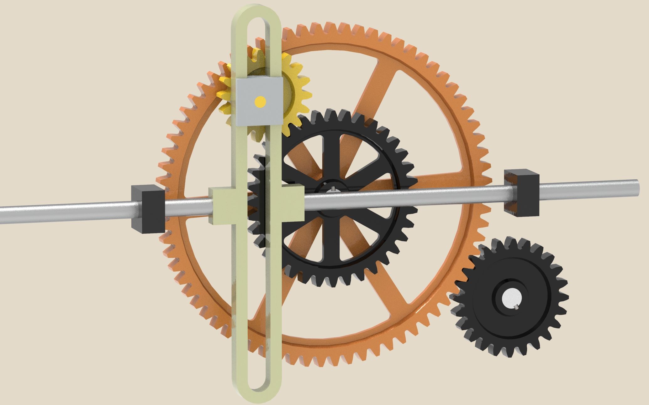 一种改进的苏格兰轭机构,既有直线往复运动又有间歇运动