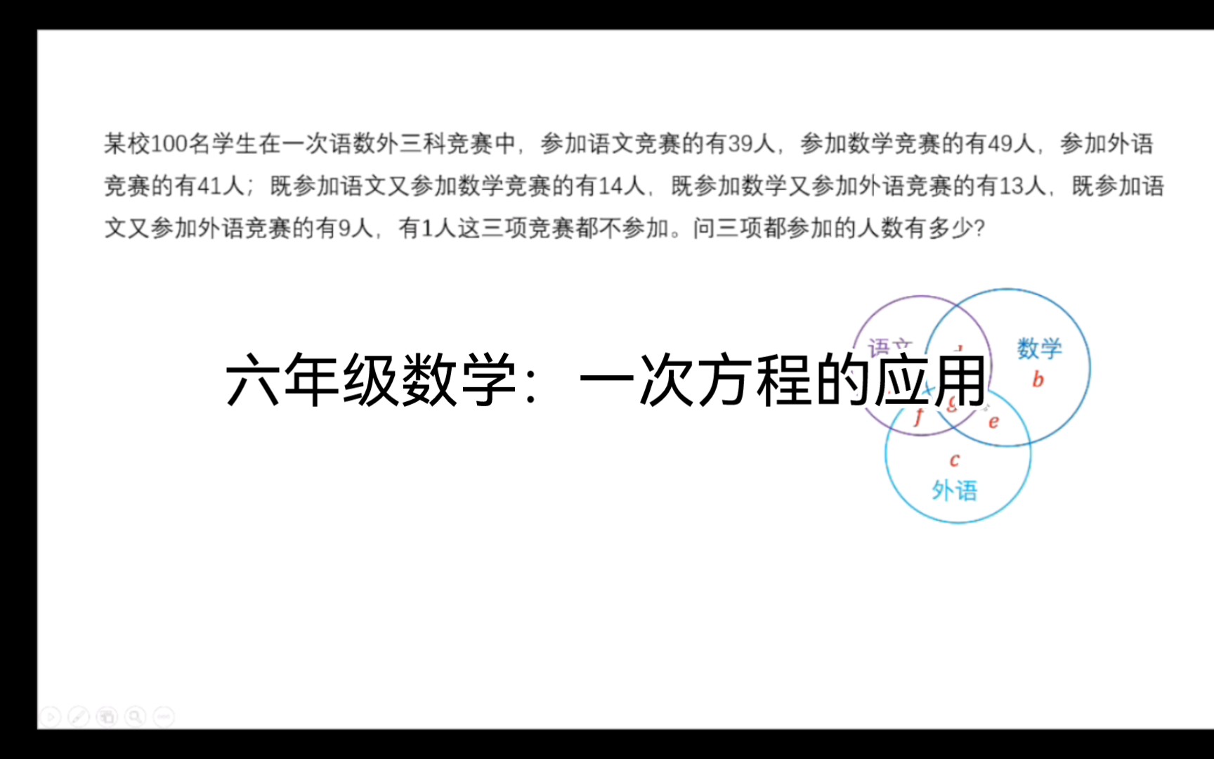 六年级数学:一次方程的应用