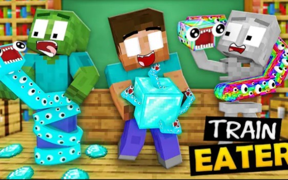 ...Eater vs Train Eater丨choo choo Charles丨Train School丨我的世界动画