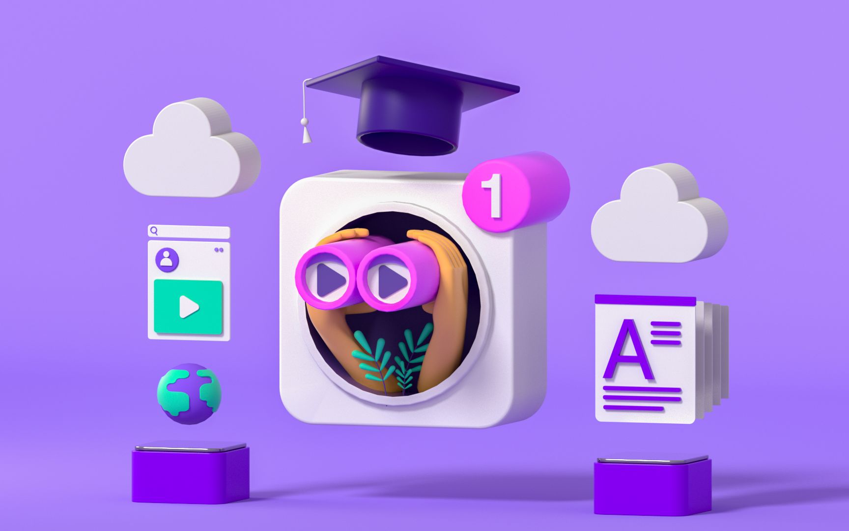 《C4D教程》C4D实例教程,C4D动画教程,立体icon_2主体模型细节调整