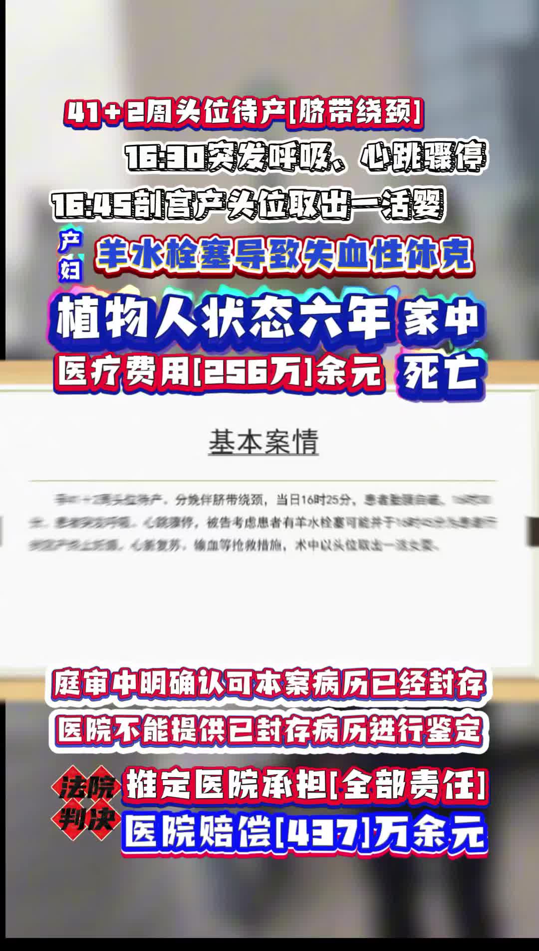 #羊水栓塞 #胎膜早破 #脐带绕颈 #医疗律师 #医疗纠纷法律咨询 因羊水...