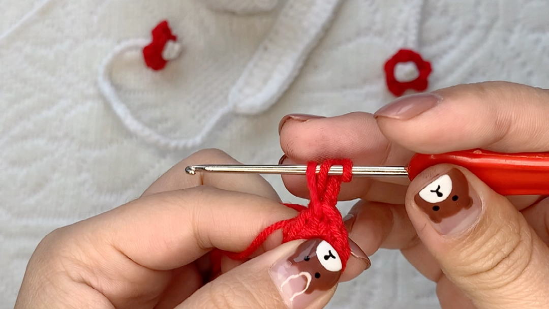 24集2段毛线针织手链手环编织教程分享电影 送你一朵小红花 易烊千玺