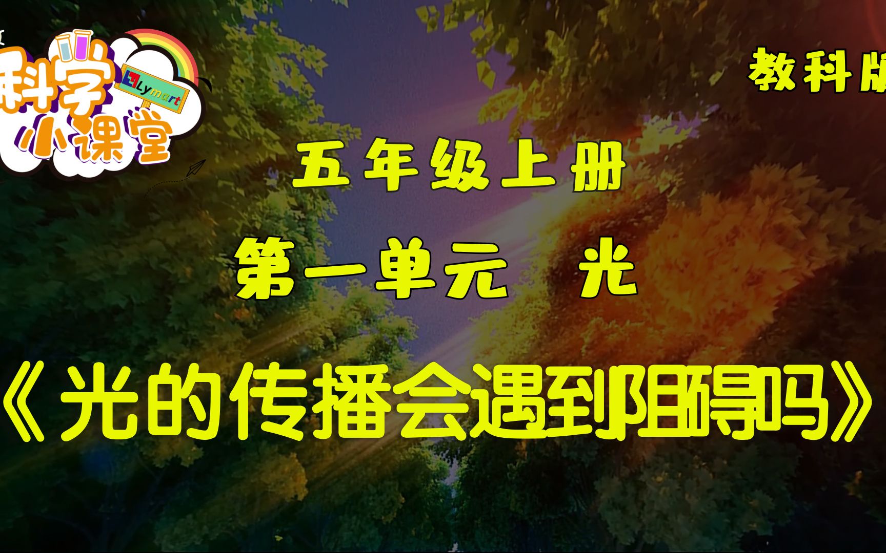 五年级上册 第一单元 第三课 光的传播会遇到阻碍吗
