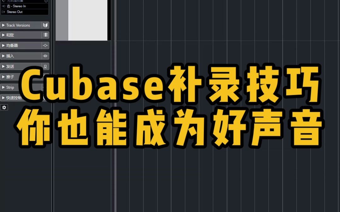【混音录音教程】Cubase补录技巧
