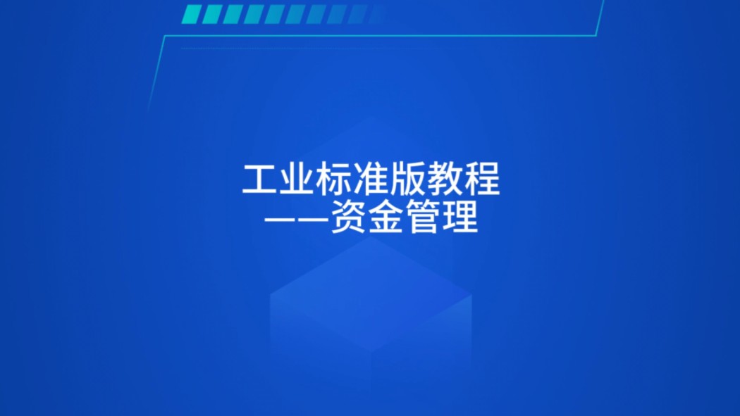 慧软软件工业标准版教程——资金管理