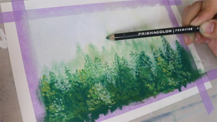 教你油画棒画森林-쏠드로잉 #OilPastel #油画棒