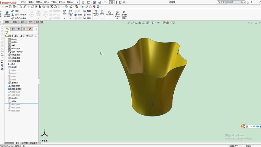 SolidWorks建模-垃圾桶#机械设计 #SolidWorks建模
