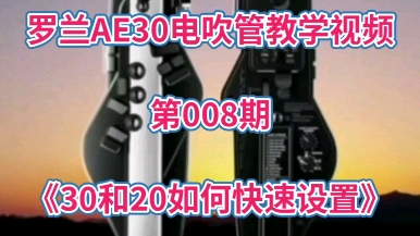 第008期《罗兰30和20如何快速设置》 罗兰AE30电吹管系列教学视频,...