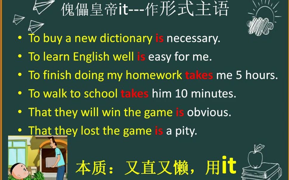 it作形式主语(形式宾语)的本质---又直又懒用it