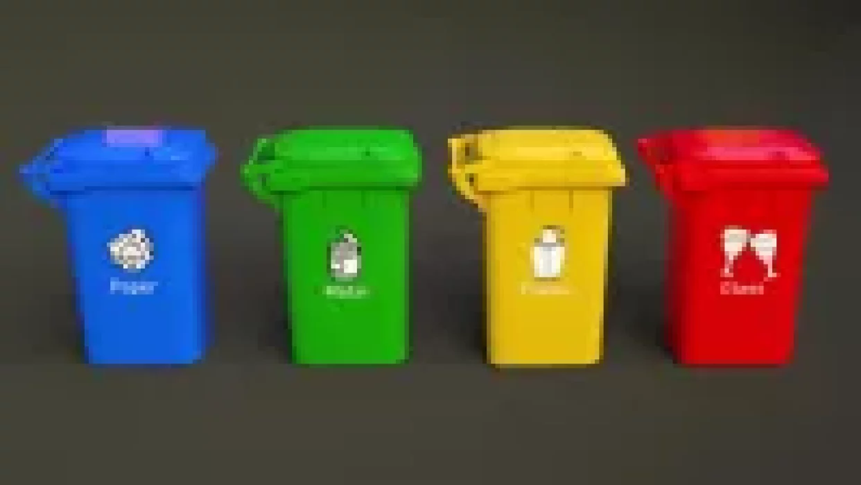 儿童益智认知垃圾箱的颜色以及垃圾分类儿童卡通动画