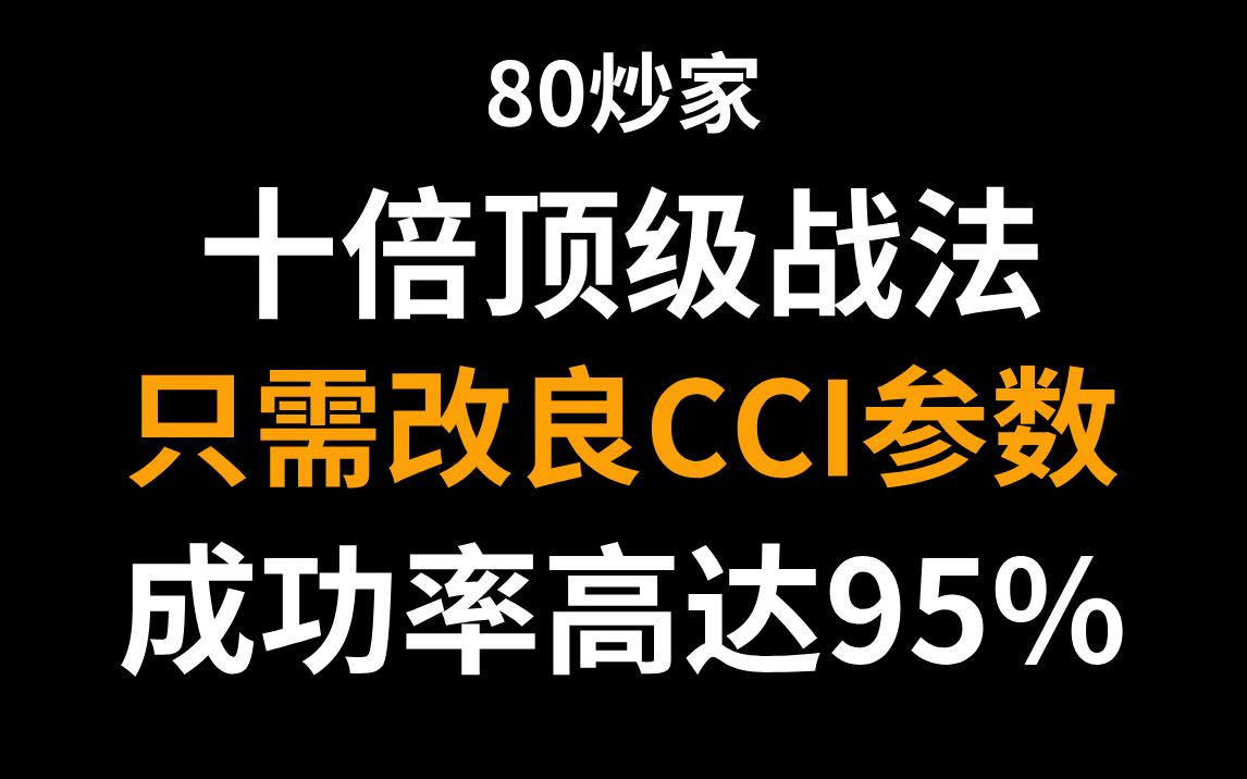 A股:一年十倍顶级战法!只需改良CCI指标参数,精准把握买卖点,成功率...